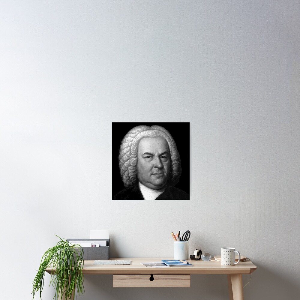 "Johann Sebastian Bach Black and White Portrait" Poster for Sale by ...