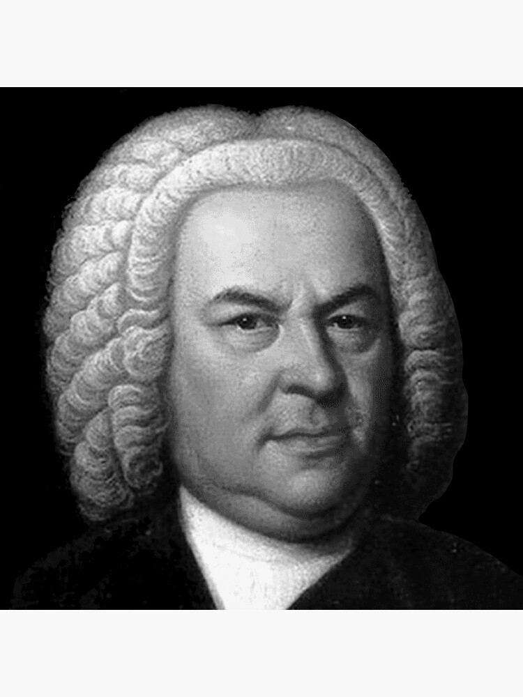 "Johann Sebastian Bach Black and White Portrait" Poster for Sale by ...
