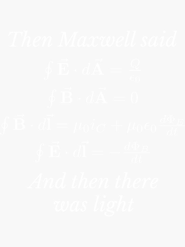 "maxwells equations" Sticker by lmswebdev | Redbubble