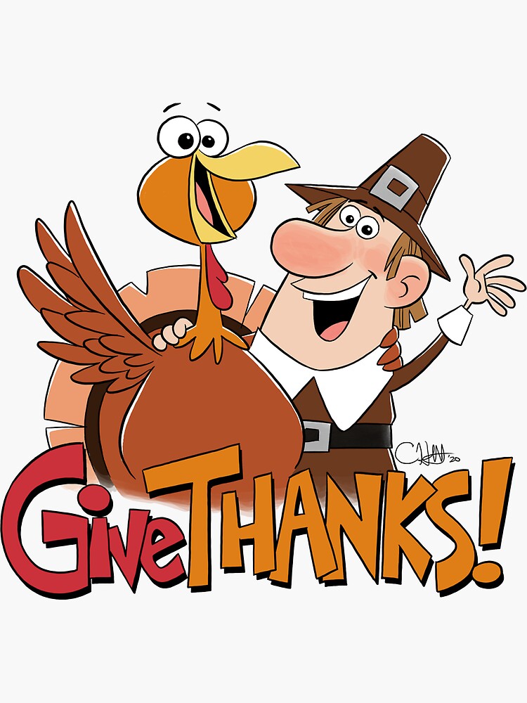"Give Thanks!" Sticker for Sale by cedricstudio | Redbubble