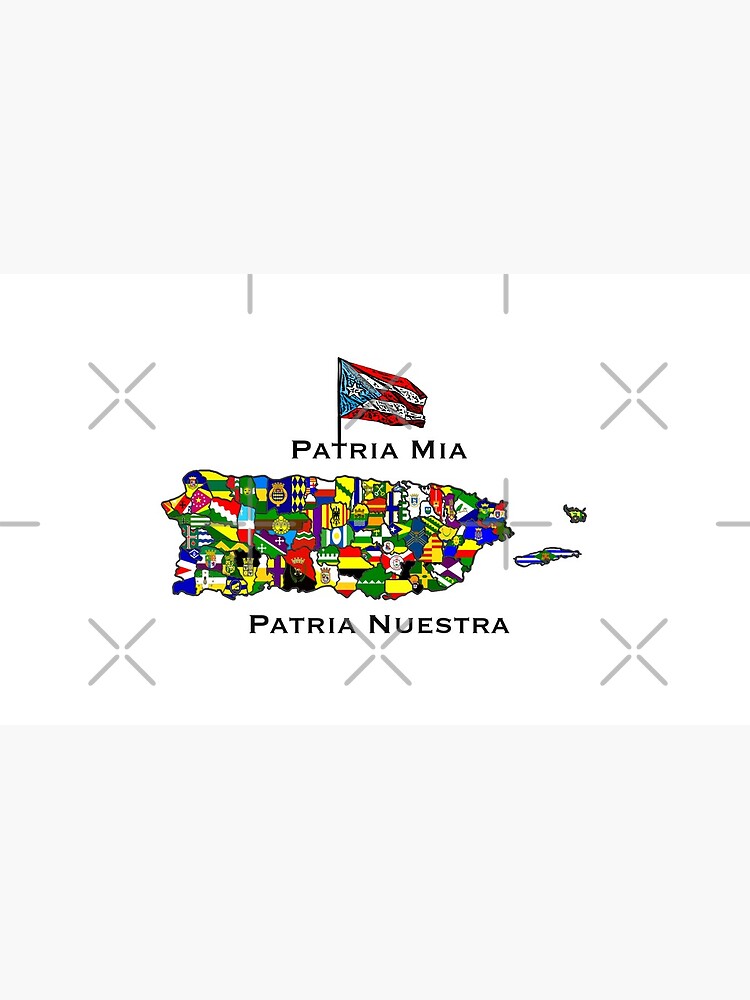 "Patria Mia, Patria Nuestra Puerto Rico Flags Map" Coffee Mug for Sale ...