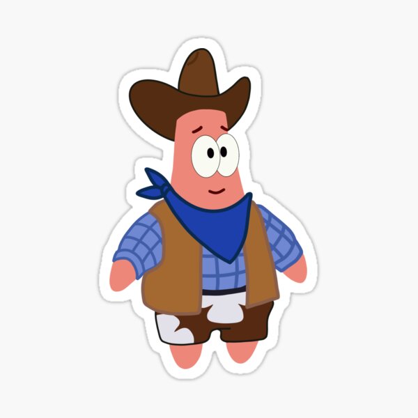 "Cowboy Patrick Star" Sticker for Sale by Chlobay | Redbubble