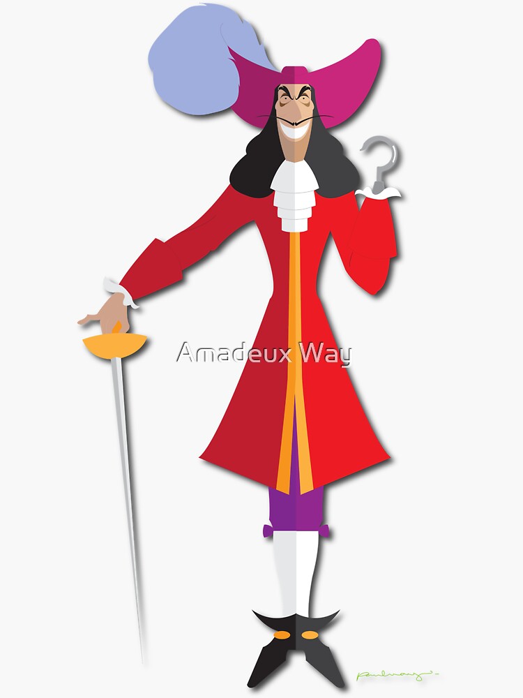 "Captain Crook" Sticker for Sale by amadeuxway | Redbubble