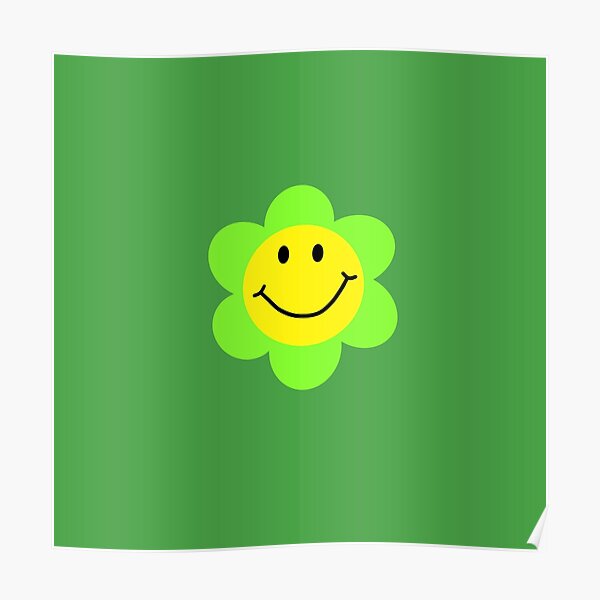 "green smiley flower" Poster by gracekdesigns | Redbubble