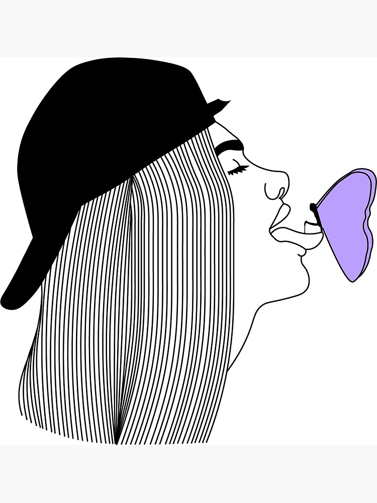 "Girl with Butterfly on Tongue" Poster by artsyspice | Redbubble