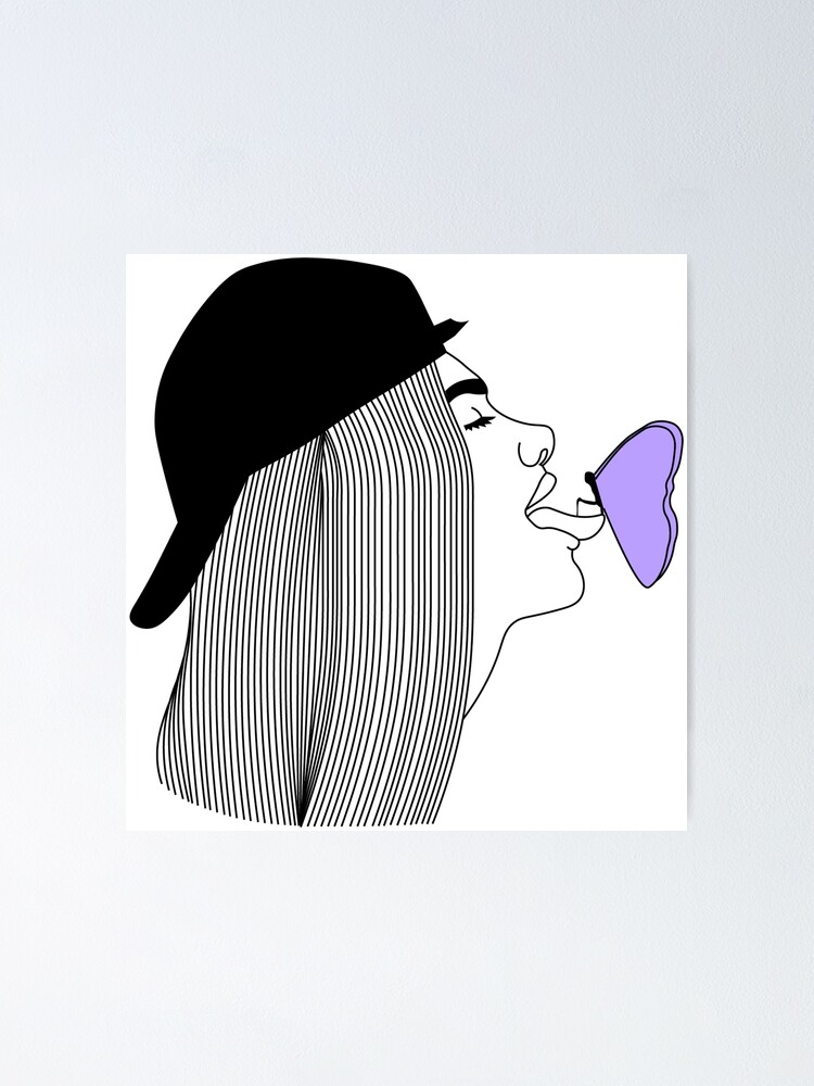 "Girl with Butterfly on Tongue" Poster by artsyspice | Redbubble