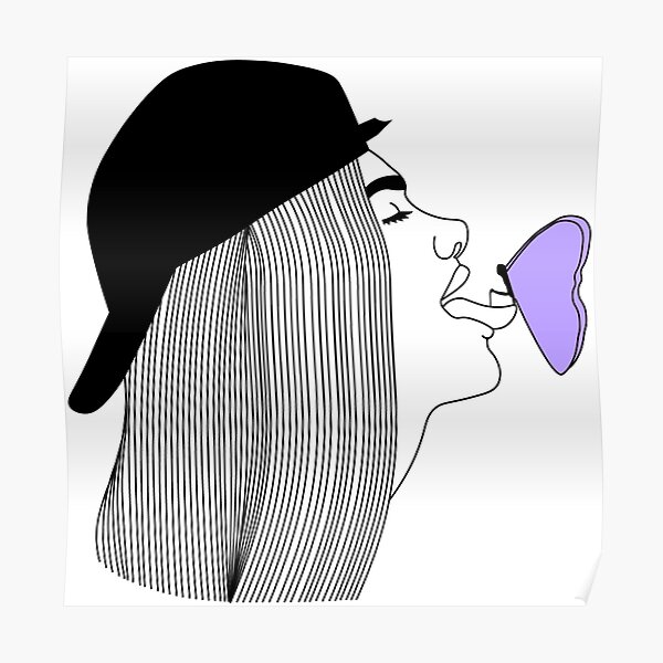 "Girl with Butterfly on Tongue" Poster by artsyspice | Redbubble