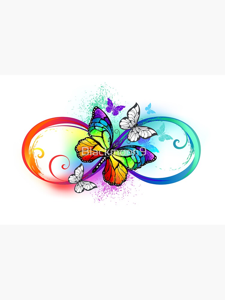 "Bright infinity with rainbow butterfly" Sticker for Sale by Blackmoon9 ...