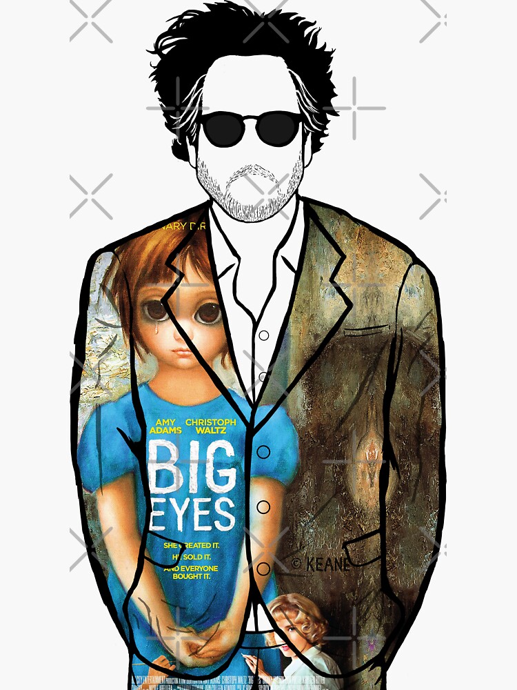 "Tim Burton (Big Eyes) Portrait" Sticker by Youre-So-Punny | Redbubble