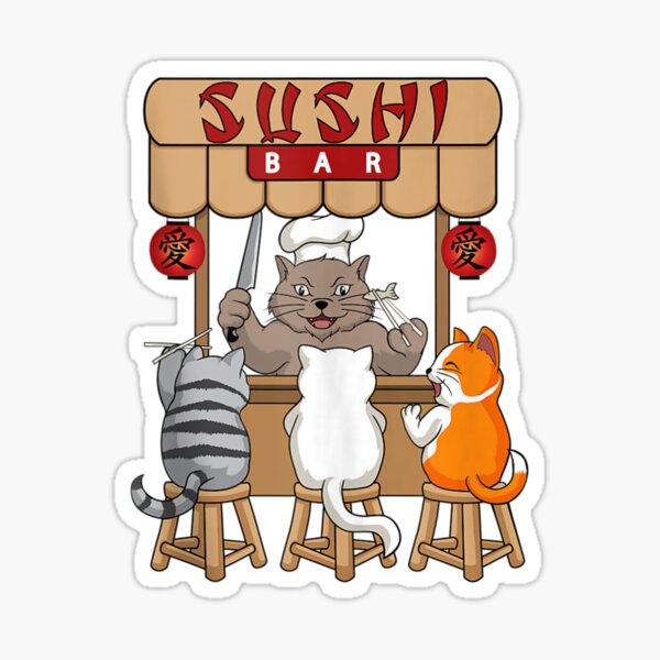 Sushi Bar Foodie Cat Kitten Kitty Lover Asian Japanese Chef Tank Top