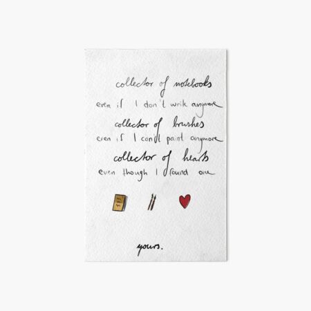 ""Collector" graphic poem" Art Board Print for Sale by Emma11113 ...