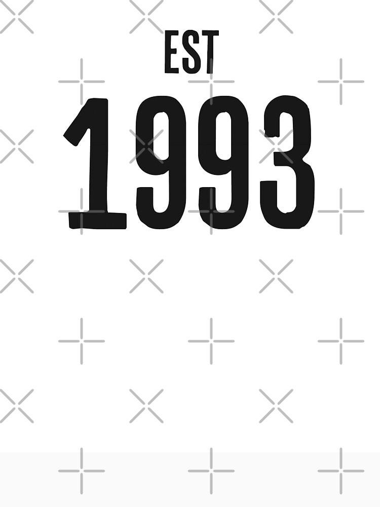 "Established 1993 | Est 1993" T-shirt for Sale by art-fox | Redbubble ...