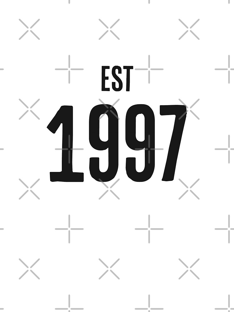 "Established 1997 | Est 1997" Sticker for Sale by art-fox | Redbubble