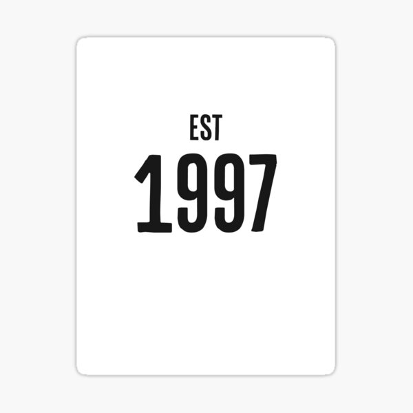 "Established 1997 | Est 1997" Sticker for Sale by art-fox | Redbubble
