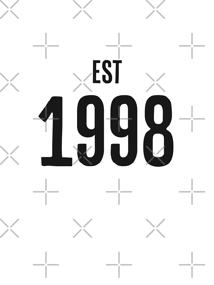 "Established 1998 | Est 1998" Sticker for Sale by art-fox | Redbubble