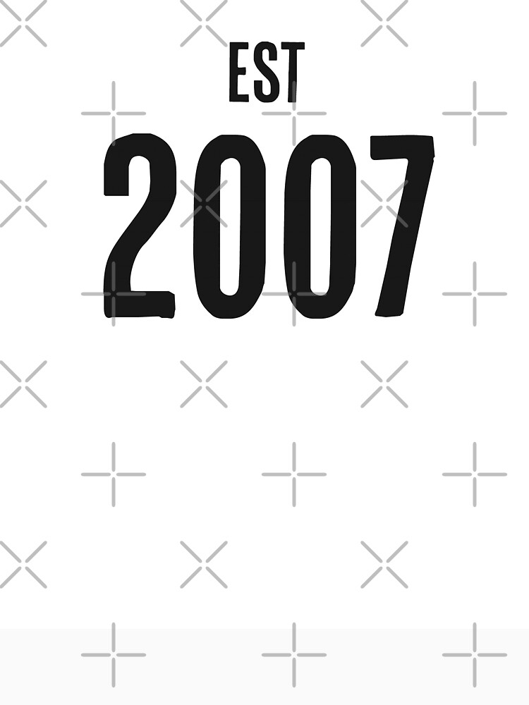 "Established 2007 | Est 2007" T-shirt by art-fox | Redbubble