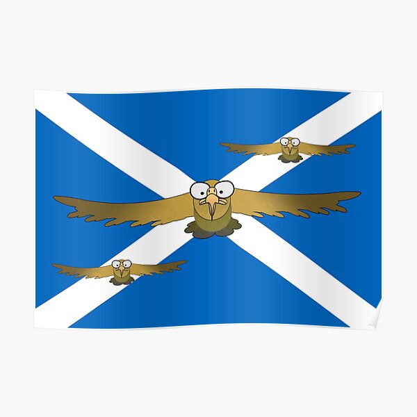 "Cartoon Golden eagle (Aquila chrysaetos) And Saltire Scottish flag ...