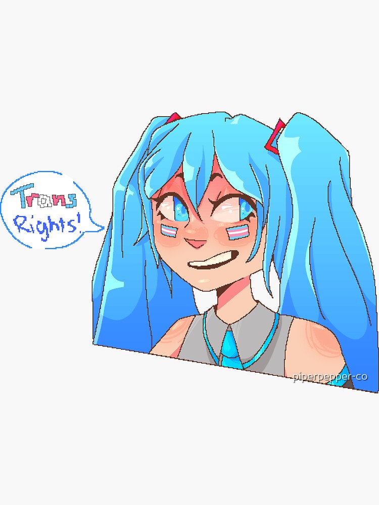 "miku says trans rights" Sticker for Sale by piperpepper-co | Redbubble