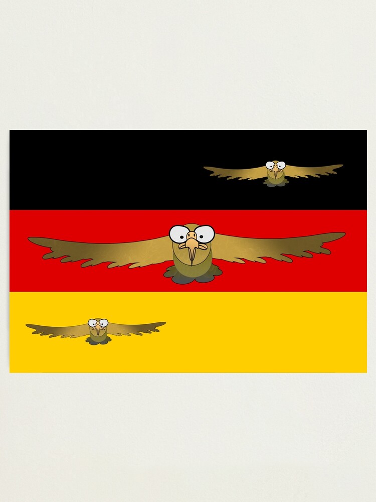 "Cartoon Golden eagle (Aquila chrysaetos) and German flag. The bird is ...