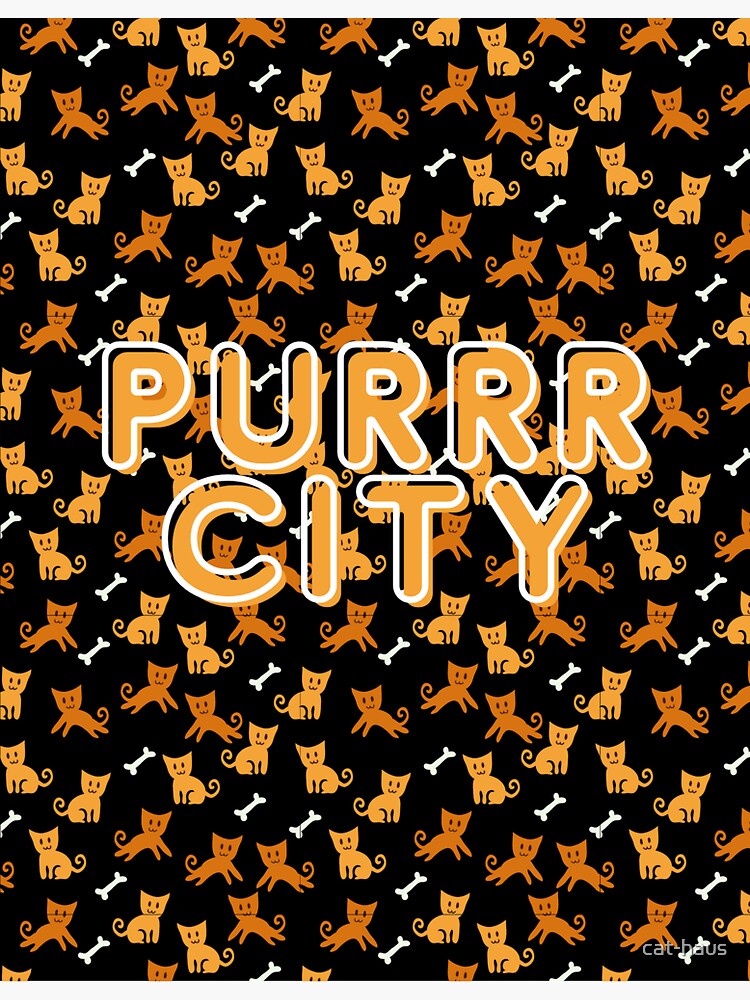 "Purrr City" Sticker for Sale by cat-haus | Redbubble