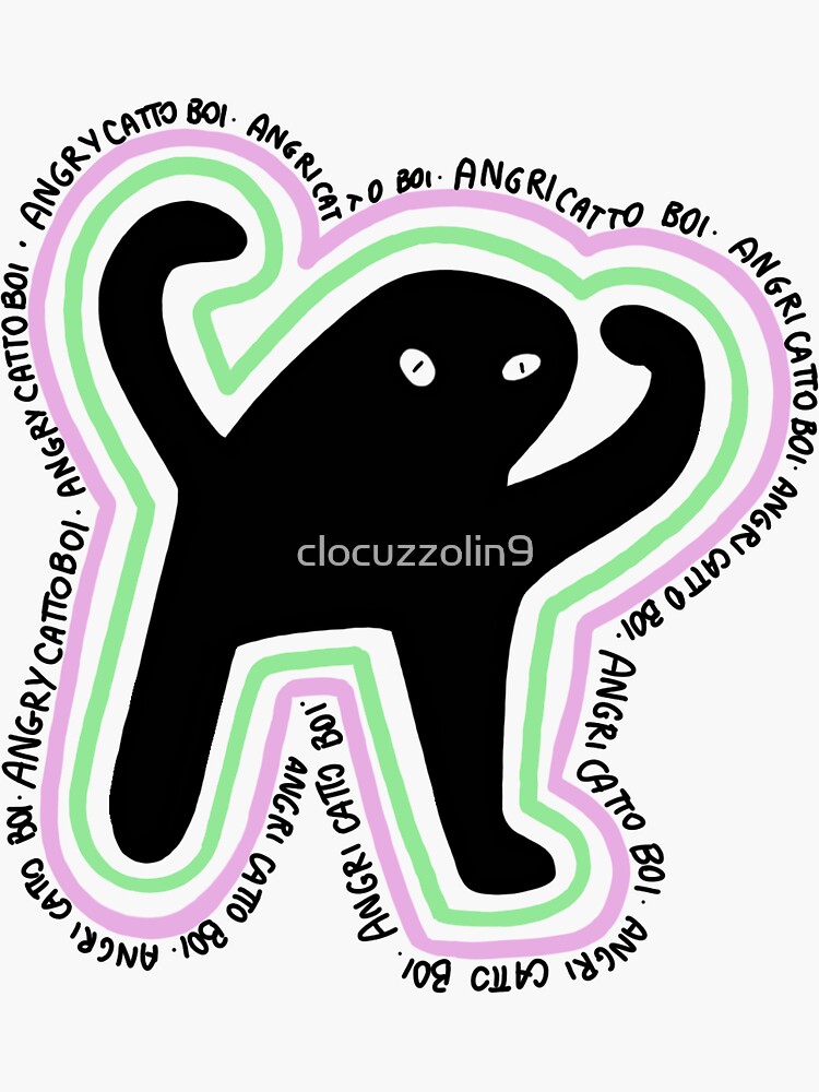 "Angry catto boi" Sticker for Sale by clocuzzolin9 | Redbubble