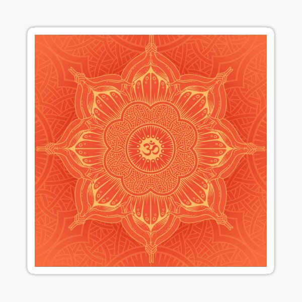 "Orange mandala ohm symbol minimal spiritual tie dye yoga gangster ...