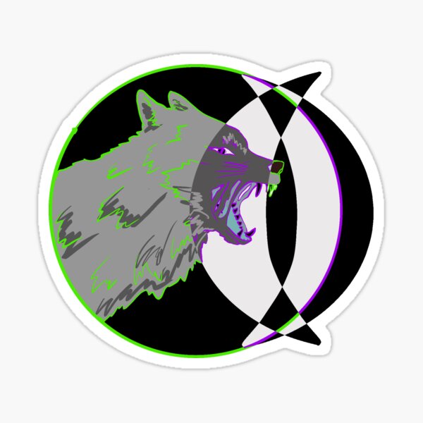 "Radioactive Wolf" Sticker by ShkarksArt | Redbubble