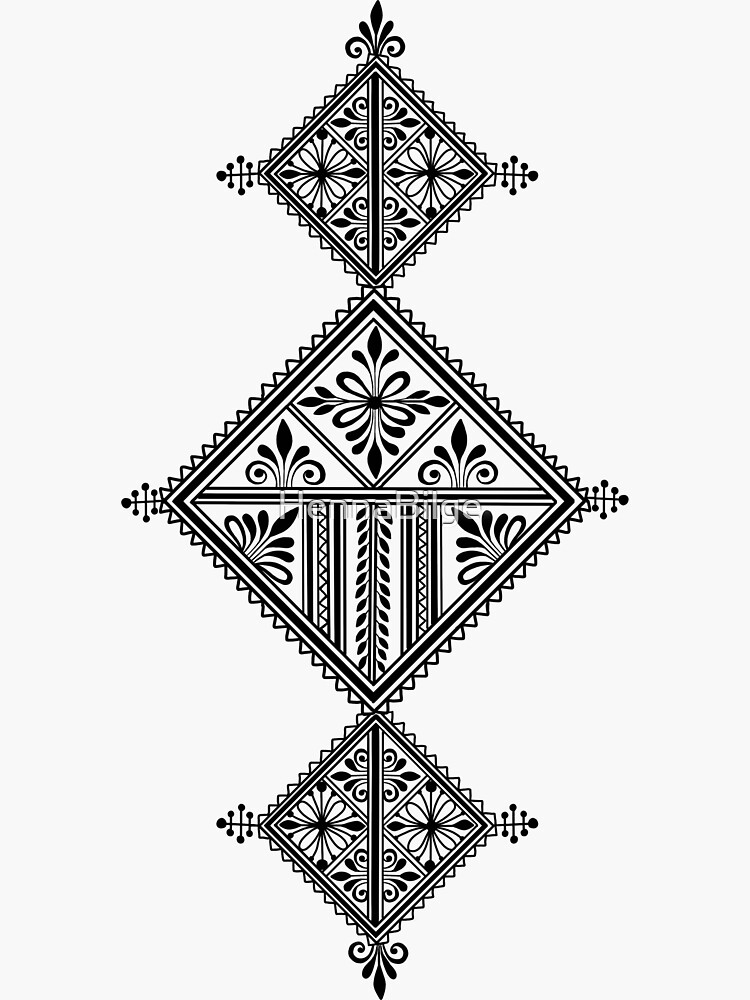 "Black Fessi henna design" Sticker for Sale by HennaBilge | Redbubble