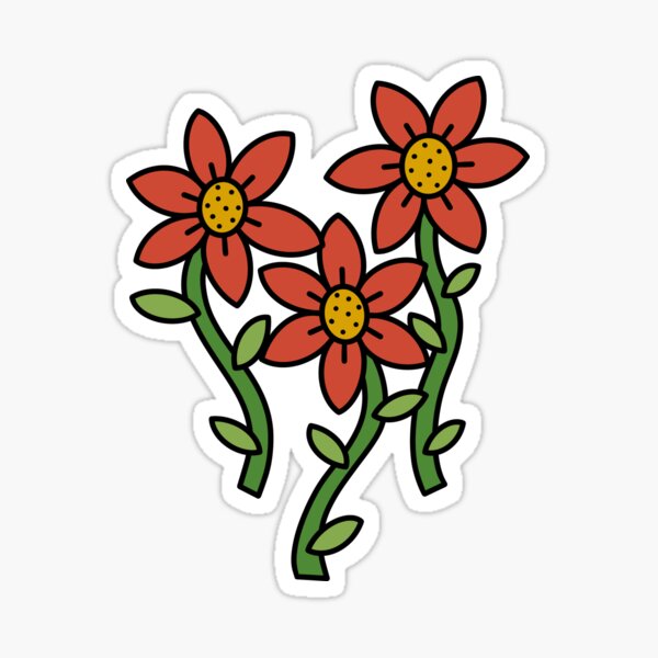 Pegatina «Flores de dibujos animados» de orborb | Redbubble