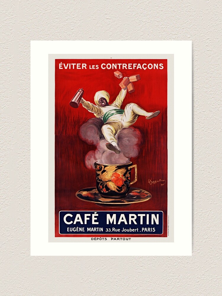 "Cafe Martin France Art Deco Vintage Poster 1921" Art Print for Sale by ...