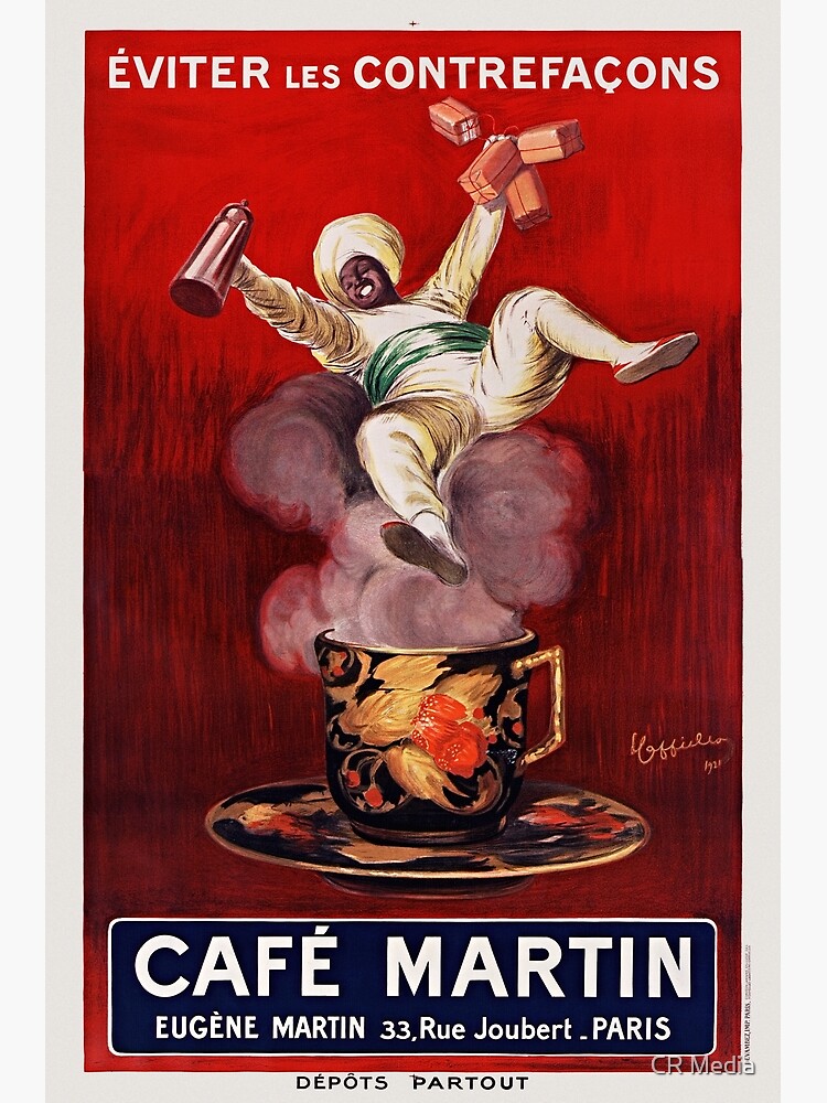 "Cafe Martin France Art Deco Vintage Poster 1921" Art Print for Sale by ...