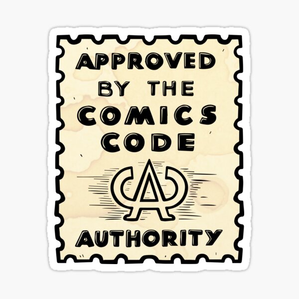 "Comics Code" Sticker for Sale by BaddestShirt | Redbubble