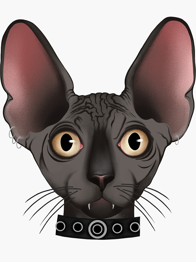 "Sphynx Cat " Sticker for Sale by SketchedMess | Redbubble
