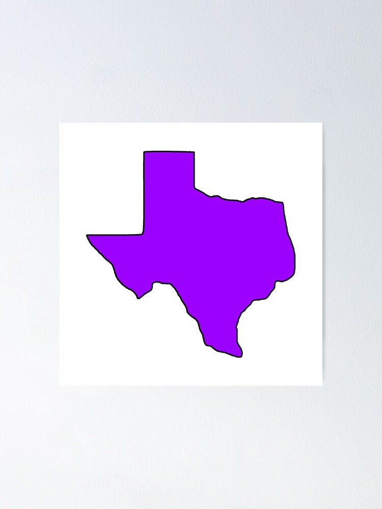 "Texas purple outline shape" Poster by artisticattitud | Redbubble