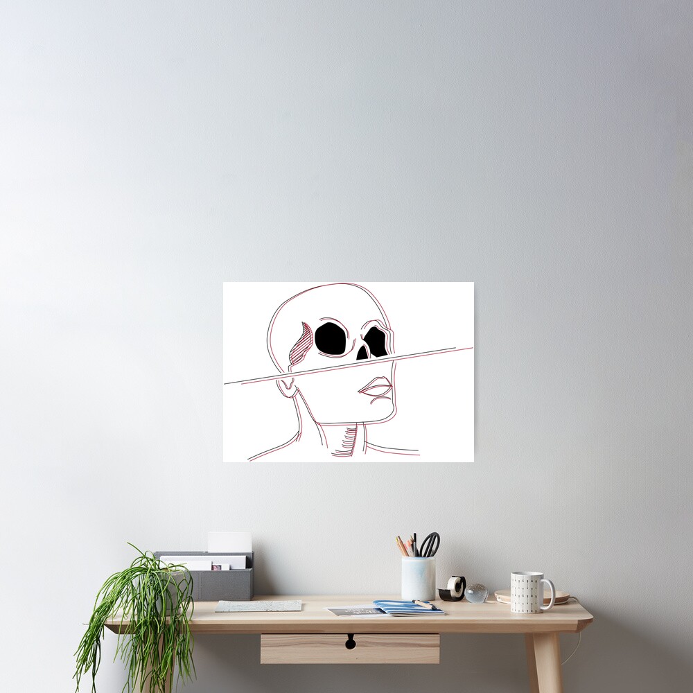 "3D Half Skull Half Woman Face" Poster for Sale by artsyspice | Redbubble