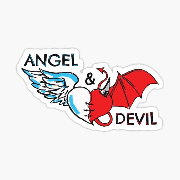 "Angel & Devil" Sticker for Sale by ongadesign | Redbubble