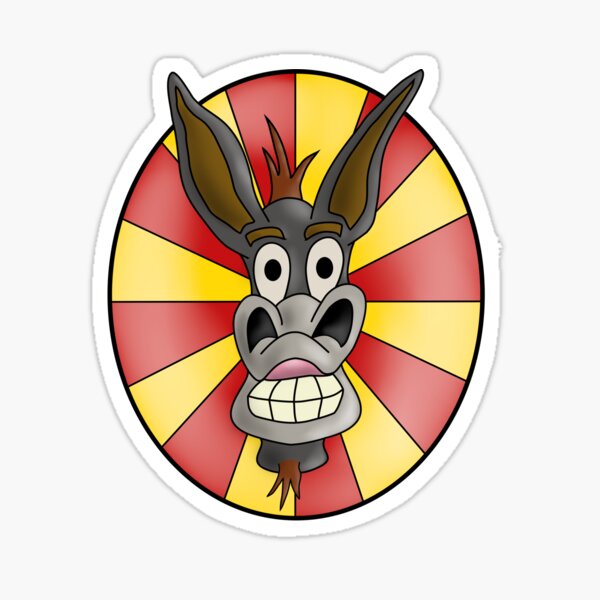 "Cartoon donkey" Sticker for Sale by tuneoperator | Redbubble