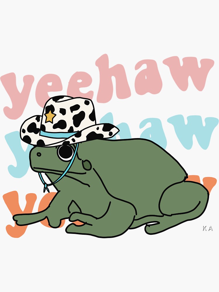 "Yeehaw Frog" Sticker for Sale by Kristen H | Redbubble