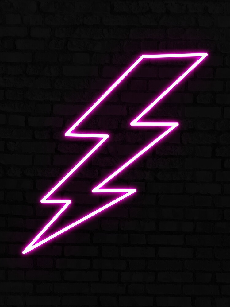 "Neon pink lightning bolt" Poster by Statim | Redbubble