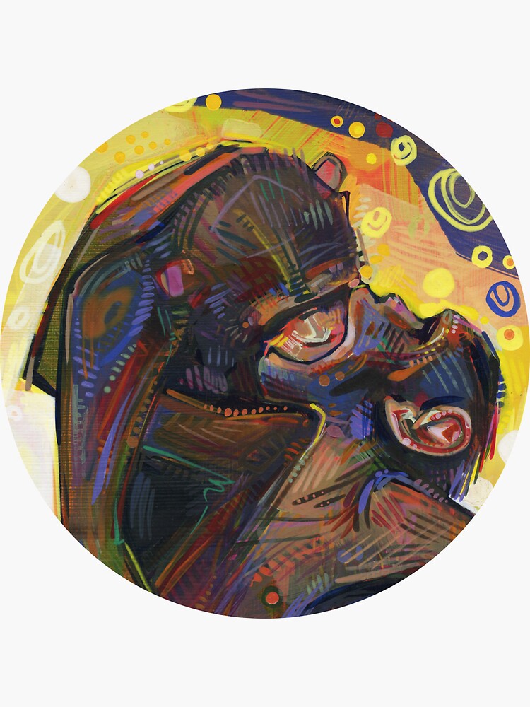 "Bonobos Painting - 2012" Sticker for Sale by gwennpaints | Redbubble