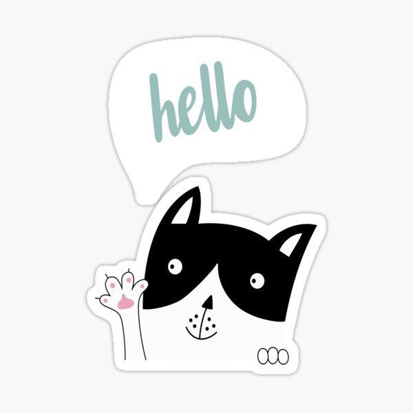 "Hanging/Peeking cat saying hello" Sticker for Sale by AnujShah7 ...