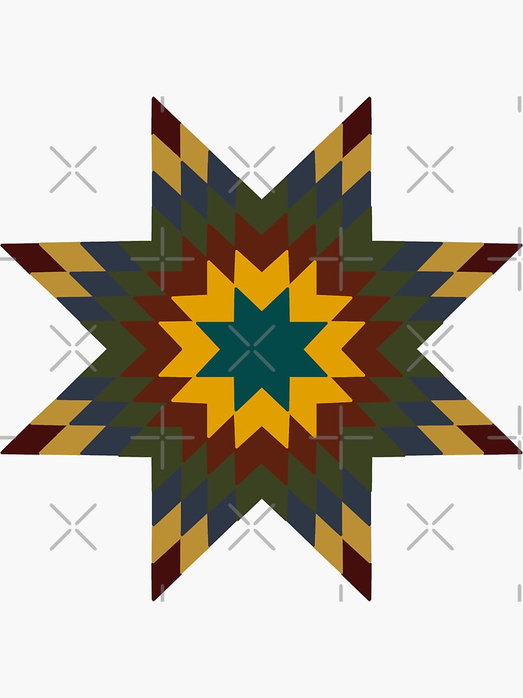 "Star Quilt Pattern" Sticker for Sale by Niibidoon | Redbubble