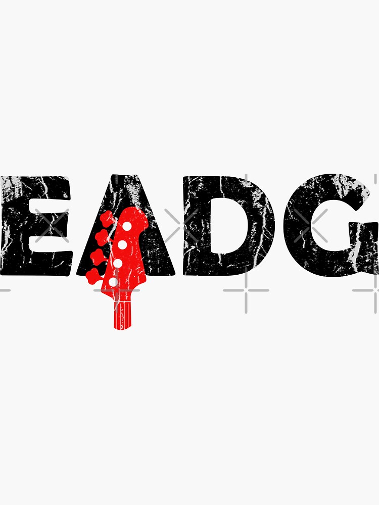 "Cool Electric Bass EADG Guitar Rock Music Player Gift" Sticker for ...