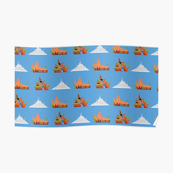 "Space, Splash, and Thunder Mountain Pattern" Poster by themouselets ...