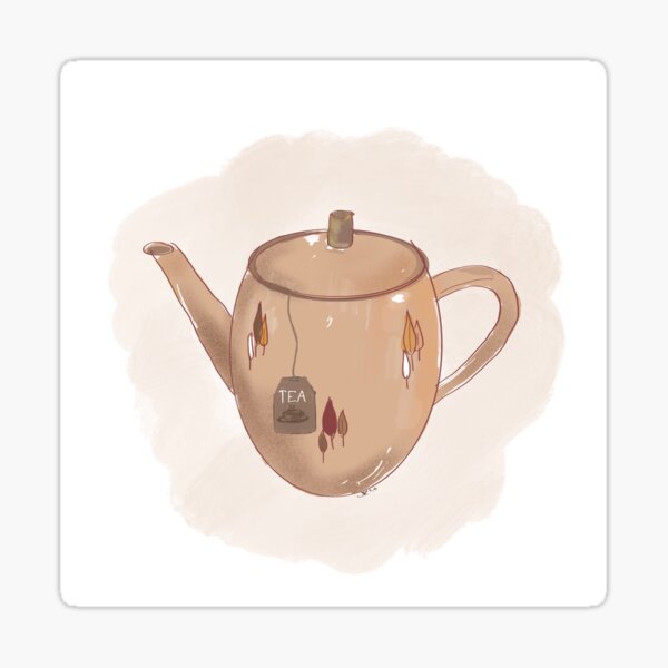 "Vintage teapot" Sticker for Sale by DrawingsbyAgnes | Redbubble