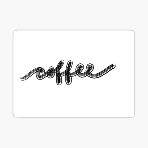 "aesthetic coffee in cursive" Sticker by smol-yeet | Redbubble