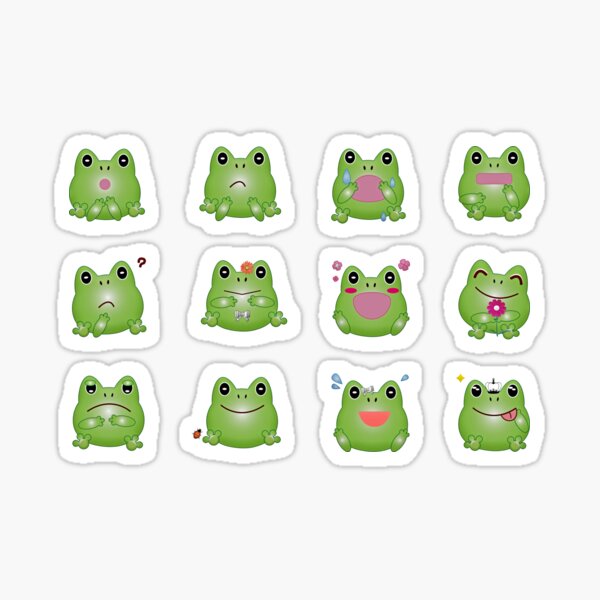 "Cute Frogs Mini Set for Stickers and Magnets" Sticker for Sale by ...