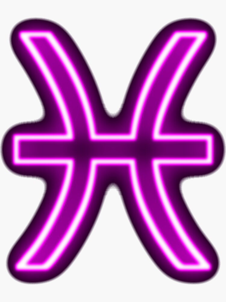 "Bright Neon Pink - Pisces the Fish Star Sign" Sticker by podartist ...