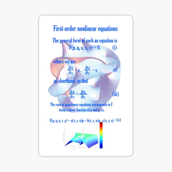 "First Order Non Linear Equation" Sticker by Nandika-Dutt | Redbubble