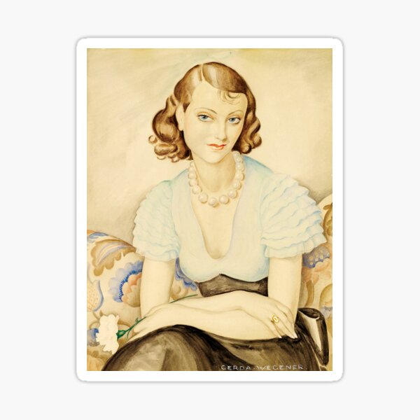 "Self-portrait - Gerda Wegener" Sticker for Sale by brushandframes ...
